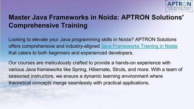Java Frameworks Training in Noida.pptx