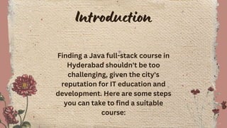 Java Full Stack course in hyderabad location | PPT
