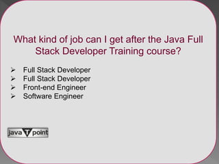 Java full stack certification course | PPTX