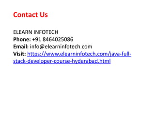 Java Full Stack Developer Course in Hyderabad | PPT