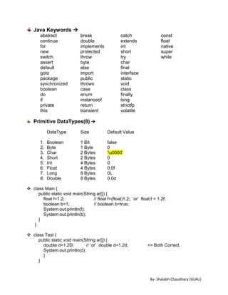 Java Fundamentals | PDF