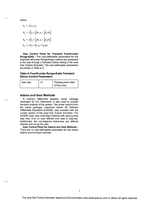 Java gas turbine simulator numerical solversr by john a. reed | PDF