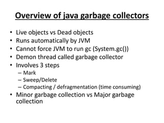 Java gc and JVM optimization | PPTX | Programming Languages | Computing