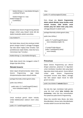 Java generic dan collection | PDF