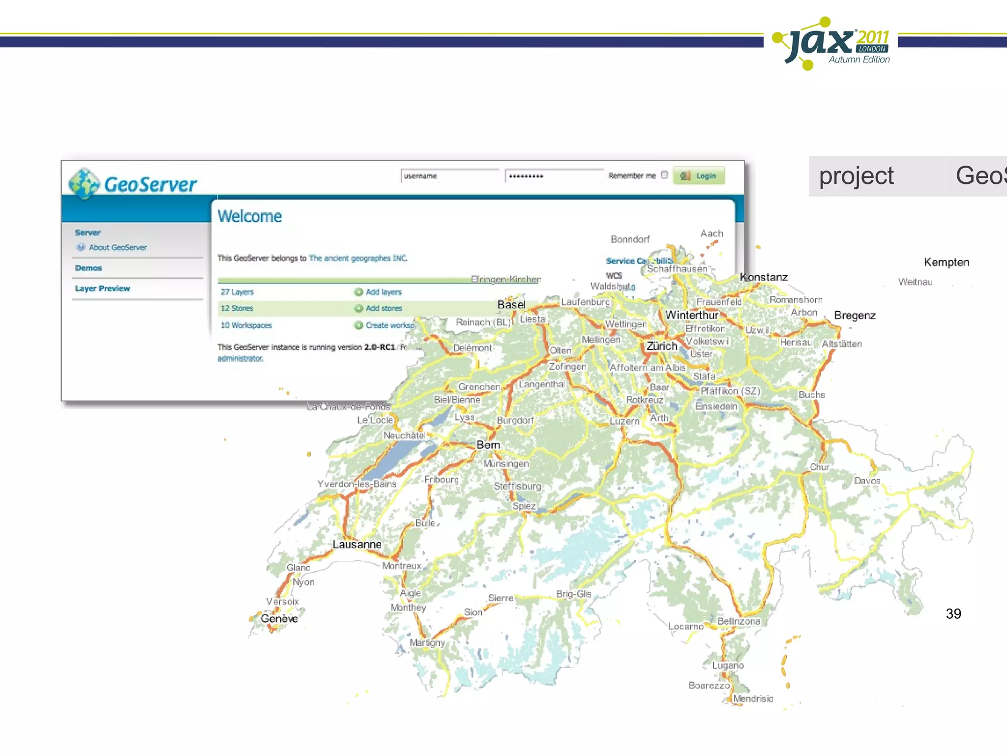 Mapping, GIS and geolocating data in Java @ JAX London | PPT