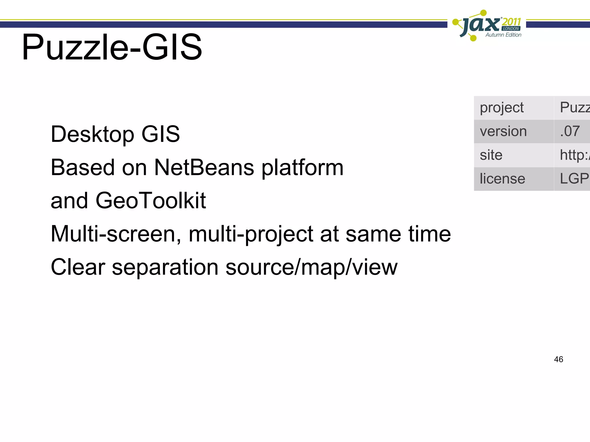 Mapping, GIS and geolocating data in Java @ JAX London | PPT