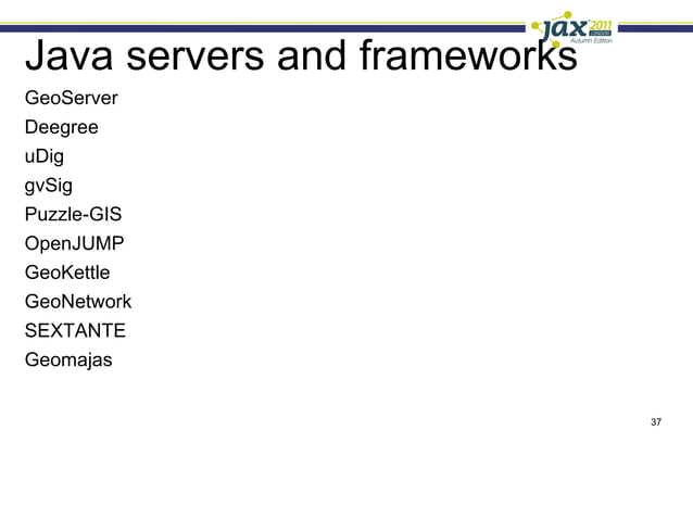 Mapping, GIS and geolocating data in Java @ JAX London | PPT