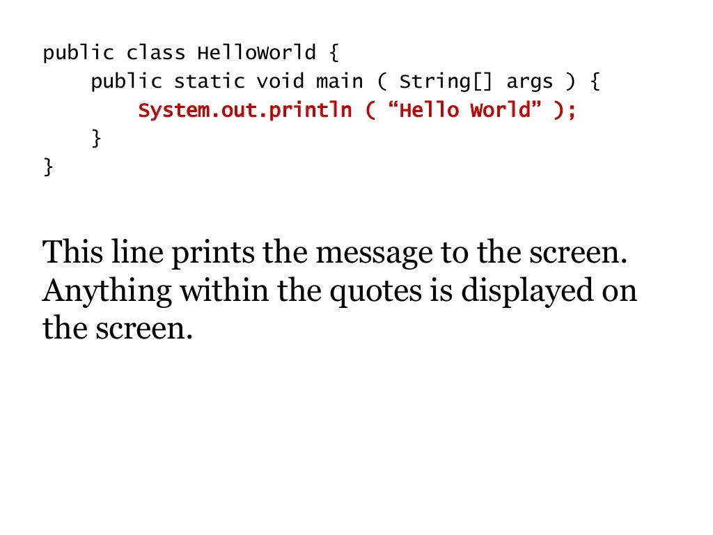 Java Hello World Program