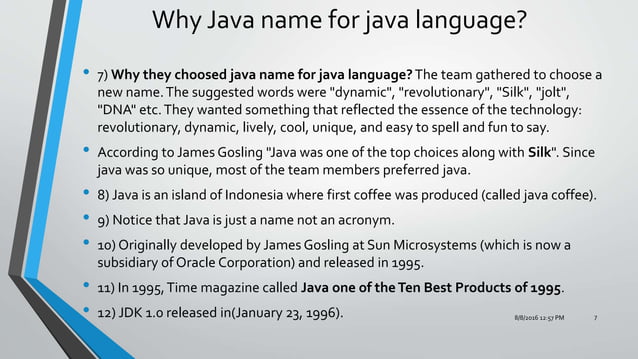 Java history 01 | PPTX