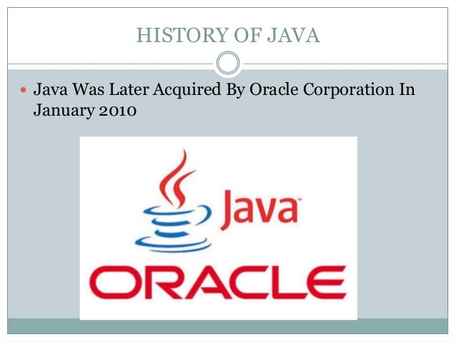 History Of JAVA
