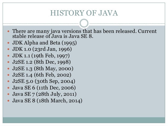 History Of JAVA