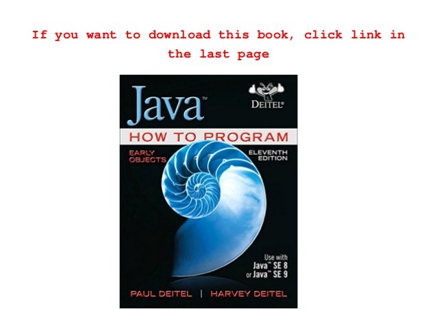 Java How To Program Early Objects Deitel How To Program