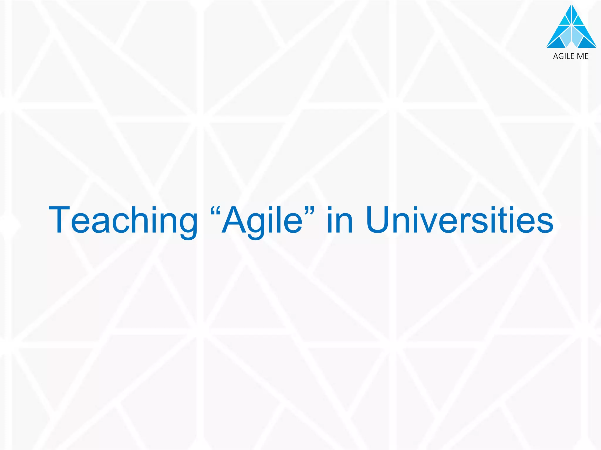 Teaching Agile at Universities by Javaid Ali | PPT