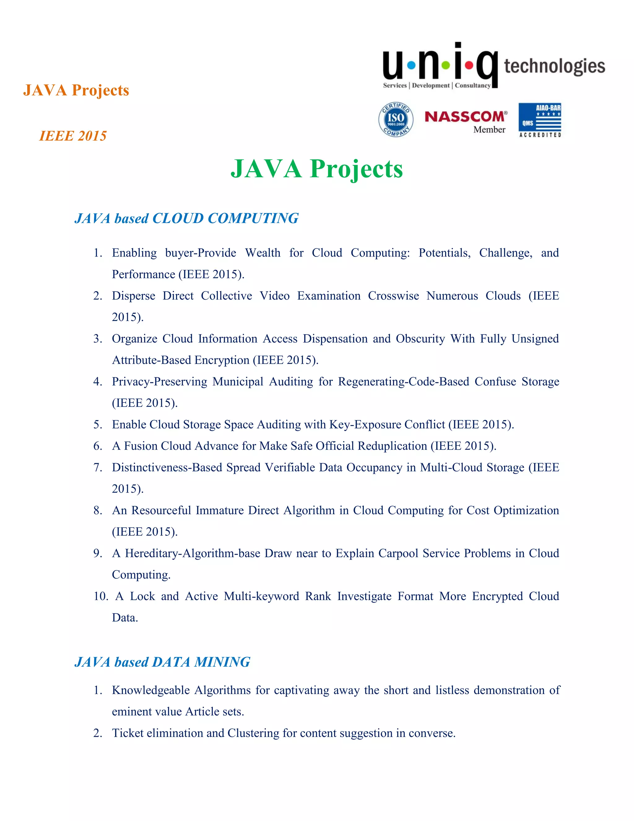 Java ieee 2015_project_list | PDF