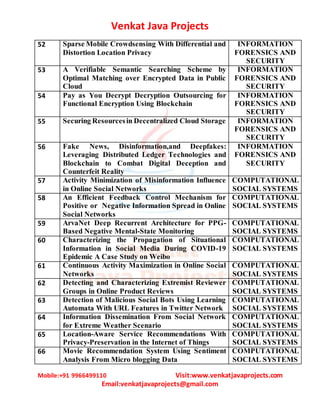 Java ieee 2020 21 projects list | PDF | Free Download
