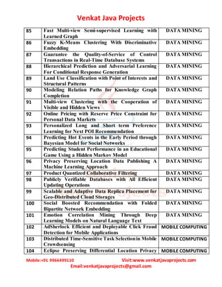 Java ieee 2020 21 projects list | DOCX