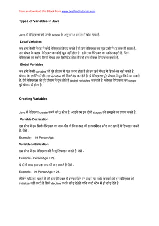 Learn java in hindi | PDF