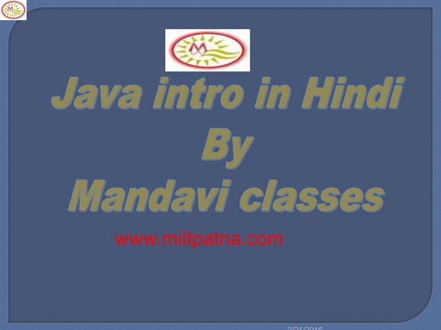 Java in hindi intro | PPT