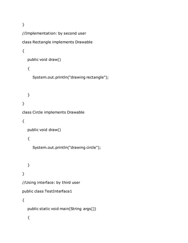 Java interface | DOCX