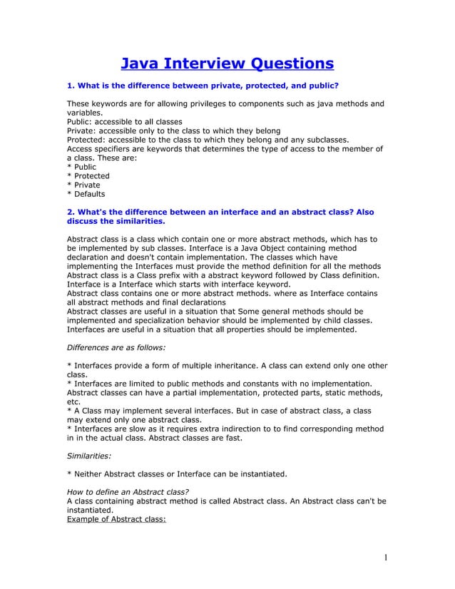 Java Interview Questions Pdf