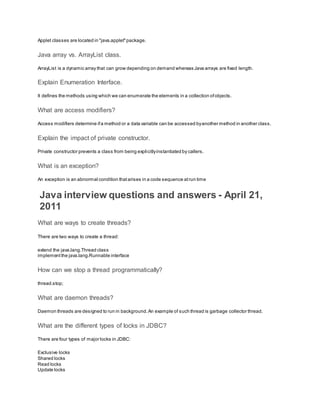 Java interview questions | PDF