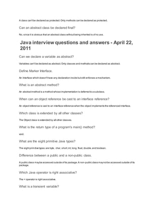Java interview questions | PDF