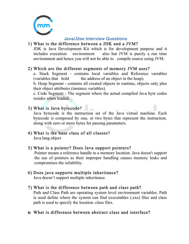 Java J2EE Interview Questions Part-1 | PPT