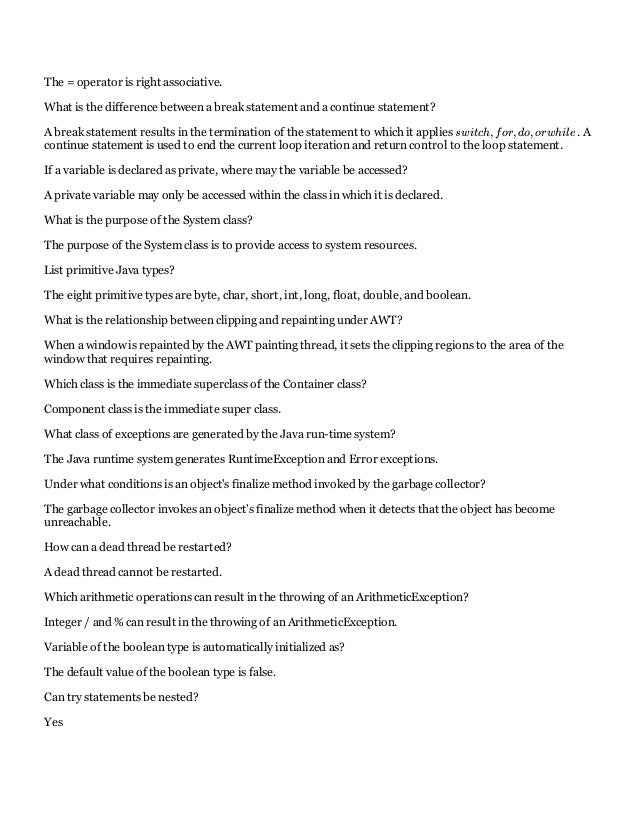 Java interview questions tutorialspoint