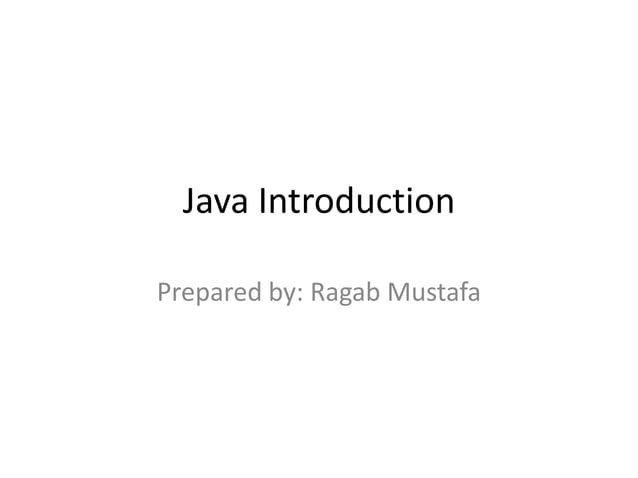 Java introduction | PPT