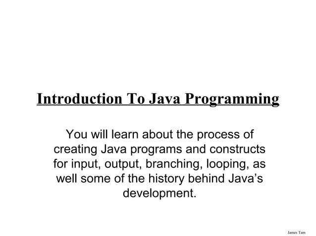 Java introduction | PPT