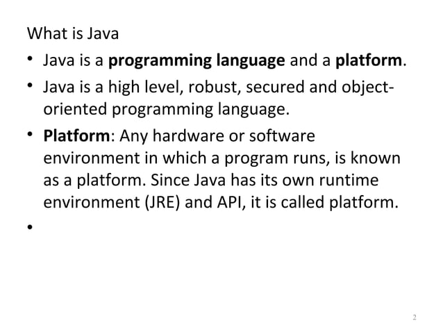 Java introduction | PPT