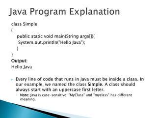 JAVA introduction and basic understanding.pptx