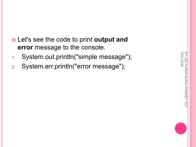 Basic of Javaio | PPTX | Programming Languages | Computing