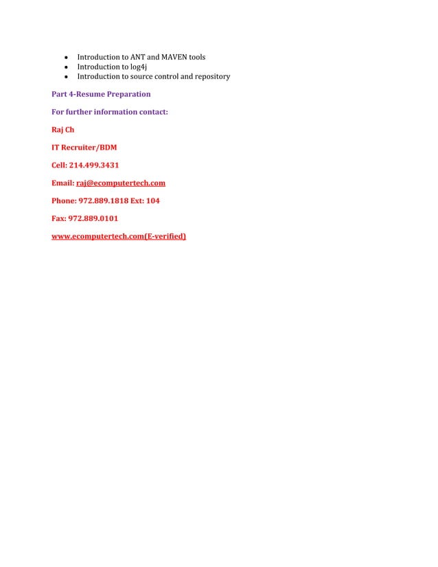 Java J2EE Complete Syllabus Checklist | DOCX