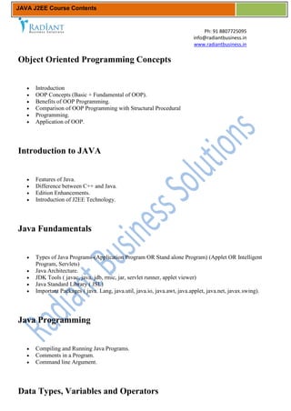 Java J2EE Training in Chennai, Tambaram | PDF