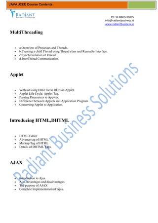 Java J2EE Training in Chennai, Tambaram | PDF