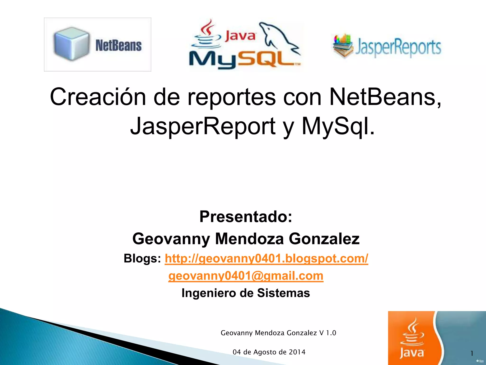 Reporte Java Con Jasperreport Ppt