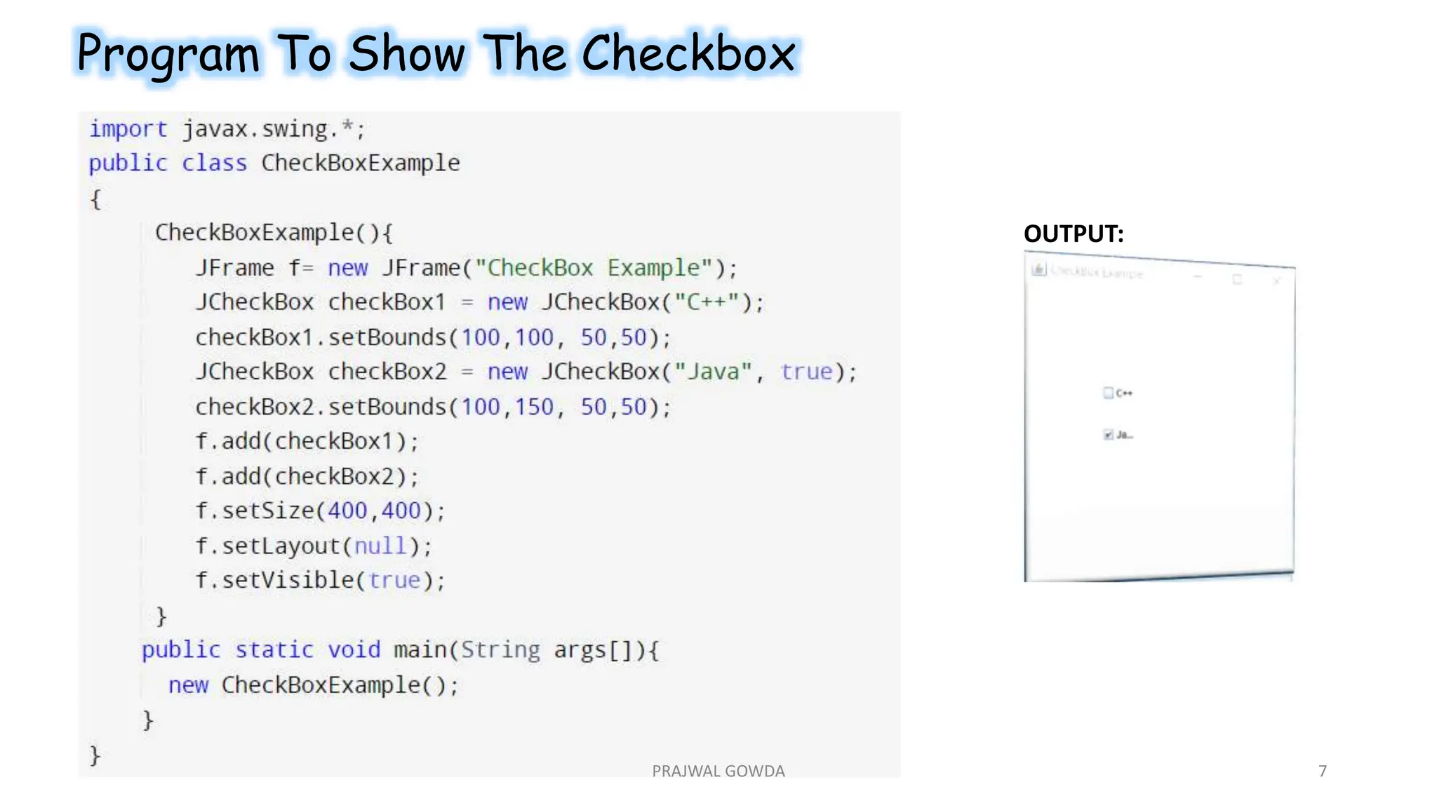 Java Jcheckbox In Simple And Easy Pptx