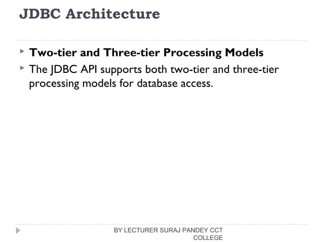 Basic Java Database Connectivity(JDBC) | PPT