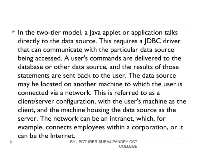 Basic Java Database Connectivity(JDBC) | PPT