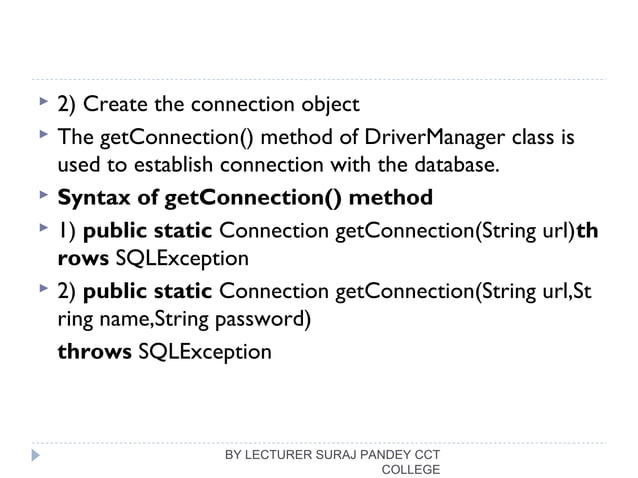 Basic Java Database Connectivity(JDBC) | PPT