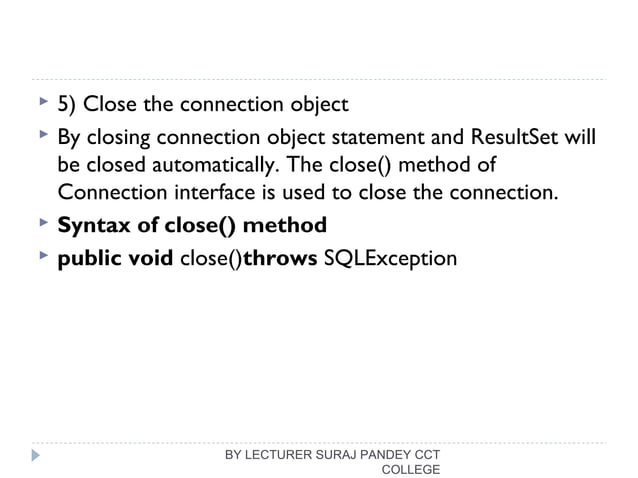 Basic Java Database Connectivity(JDBC) | PPT