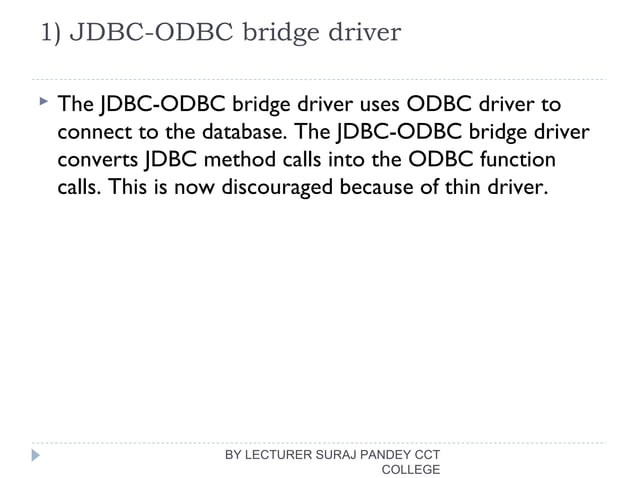 Basic Java Database Connectivity(JDBC) | PPT