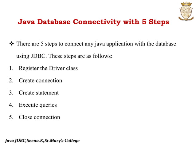 Computer Science:Java jdbc | PPTX