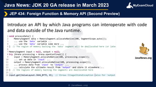 Java News: JDK 20 March 2023 release features | PPT