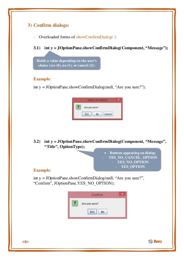 Java Joptionpane Tutorial Message Input And Confirm Dialogs