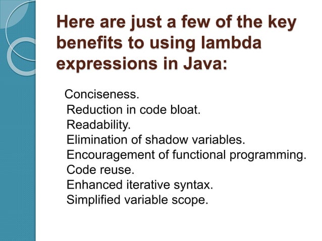 Java Lambda Expressions.pptx | Programming Languages | Computing