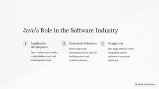 Java language: A Benefiting Asset to the Software Industry | PPT