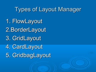 Javalayout | PPT | Programming Languages | Computing