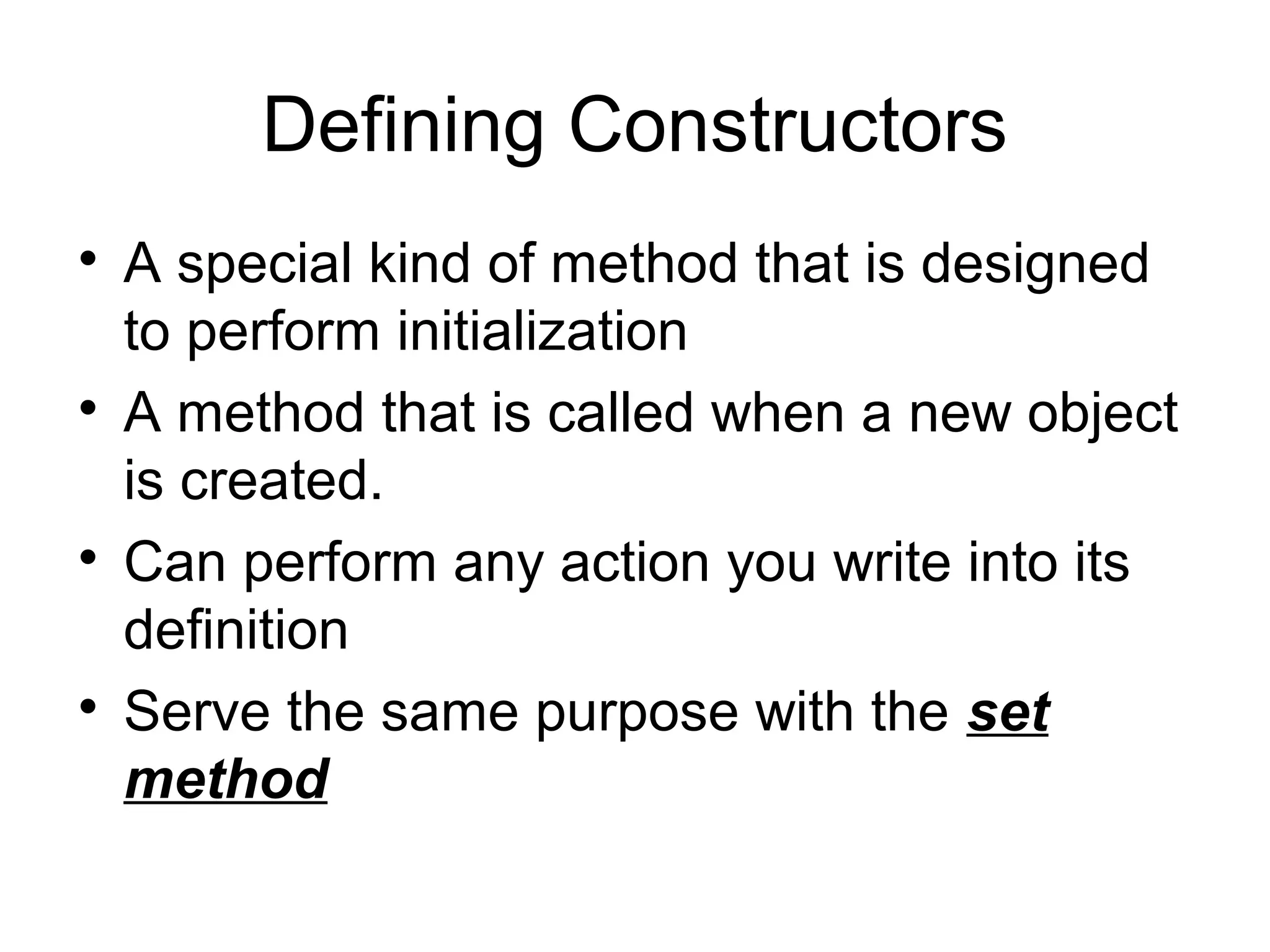 Java Lec Constructors Ppt Programming Languages Computing